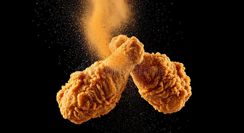 Crispy Fried Chicken Explosion Stock Photo - Image of fried, background ...
