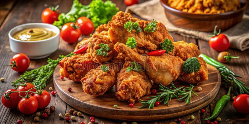 Crispy Fried Chicken Feast: a Culinary Masterpiece Captured through the ...