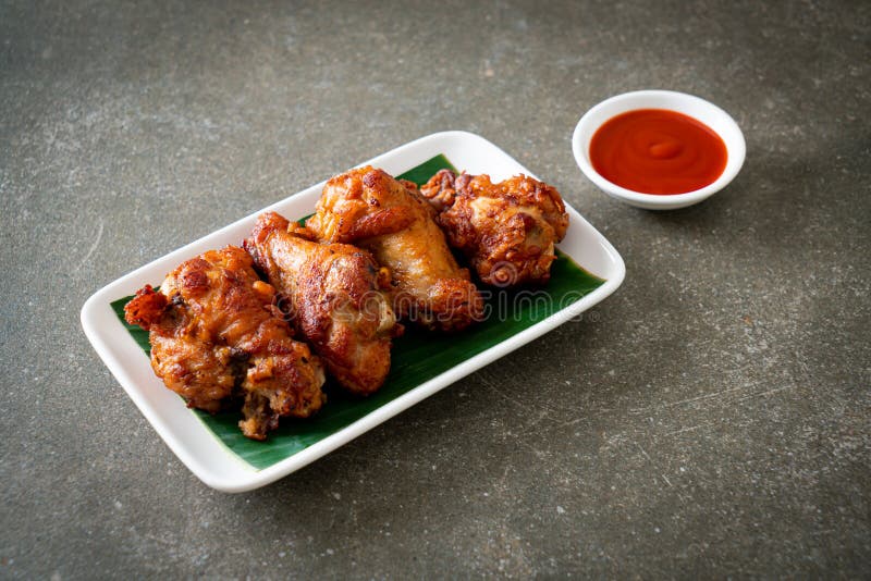 Crispy Fried Chicken with Fish Sauce Stock Photo - Image of golden ...