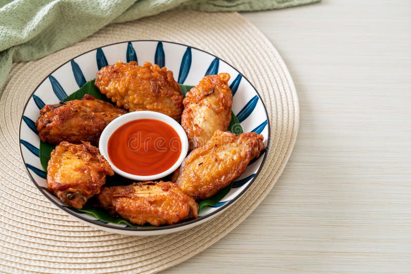 Crispy Fried Chicken with Fish Sauce Stock Photo - Image of menu ...