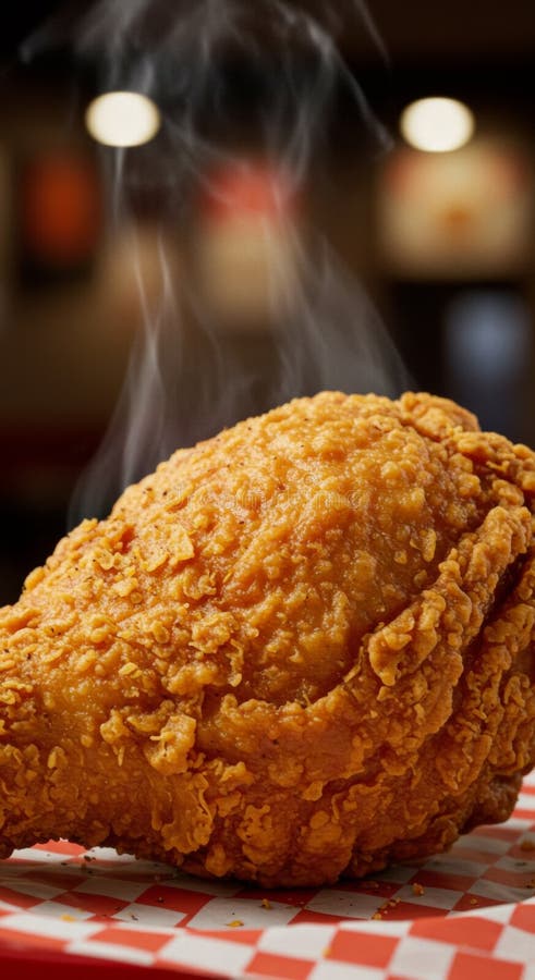 Crispy Fried Chicken Leg with Steaming Hot Texture Stock Illustration ...