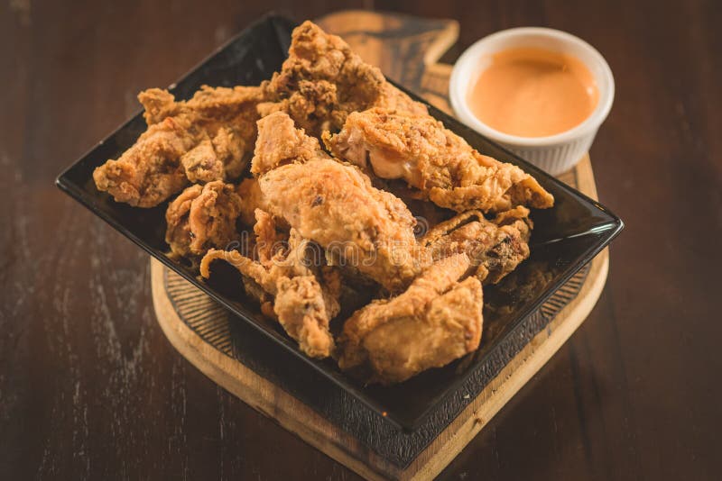 Crispy Fried Chicken Ready To Serve. Stock Photo - Image of chicken ...
