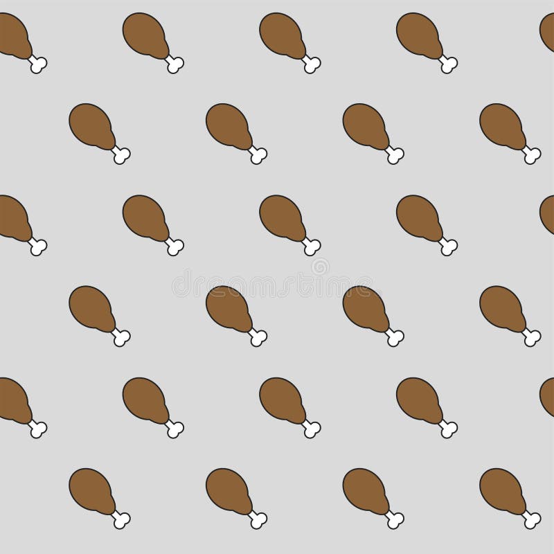 Crispy Fried Chicken Seamless Pattern, Vector Repeat Wallpaper Stock ...