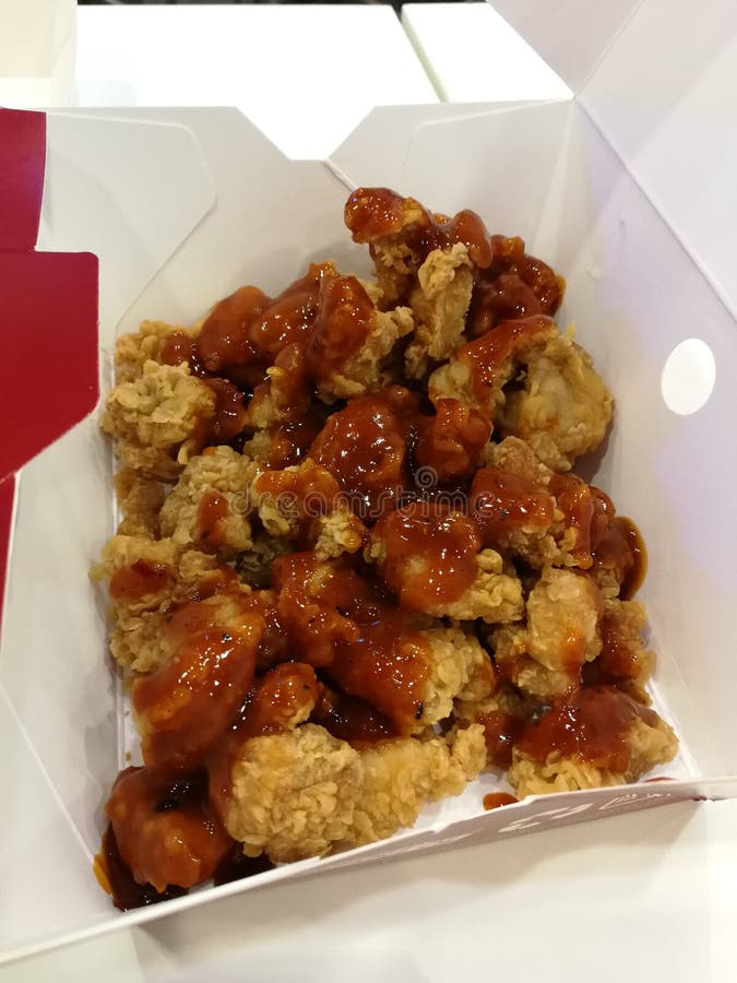 Crispy Fried Chicken In A Paper Box Package Stock Image Image Of