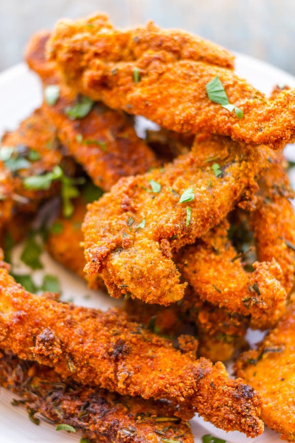 Crispy Fried Chicken Strips Stock Photo - Image of recipes, crispy ...