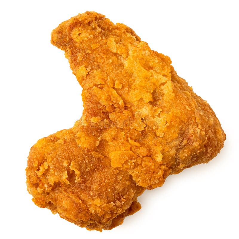 Crispy Fried Chicken Wing Isolated on White from Above Stock Photo ...