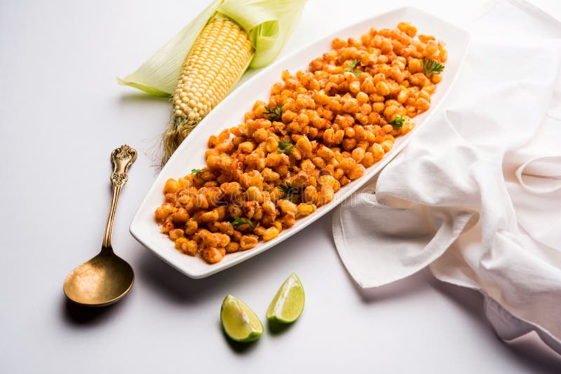 Crispy Fried Corn or Kernels or Pakora Stock Photo - Image of lunch ...