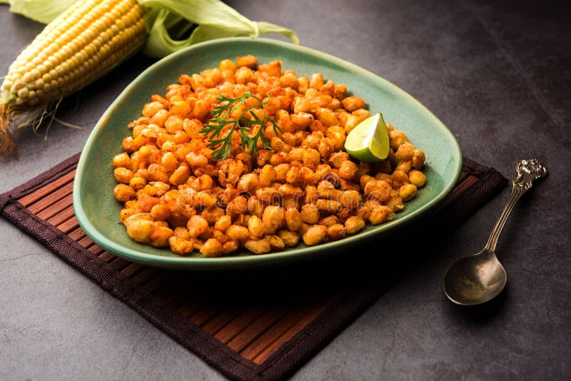 Crispy Fried Corn or Kernels or Pakora Stock Image - Image of cuisine ...