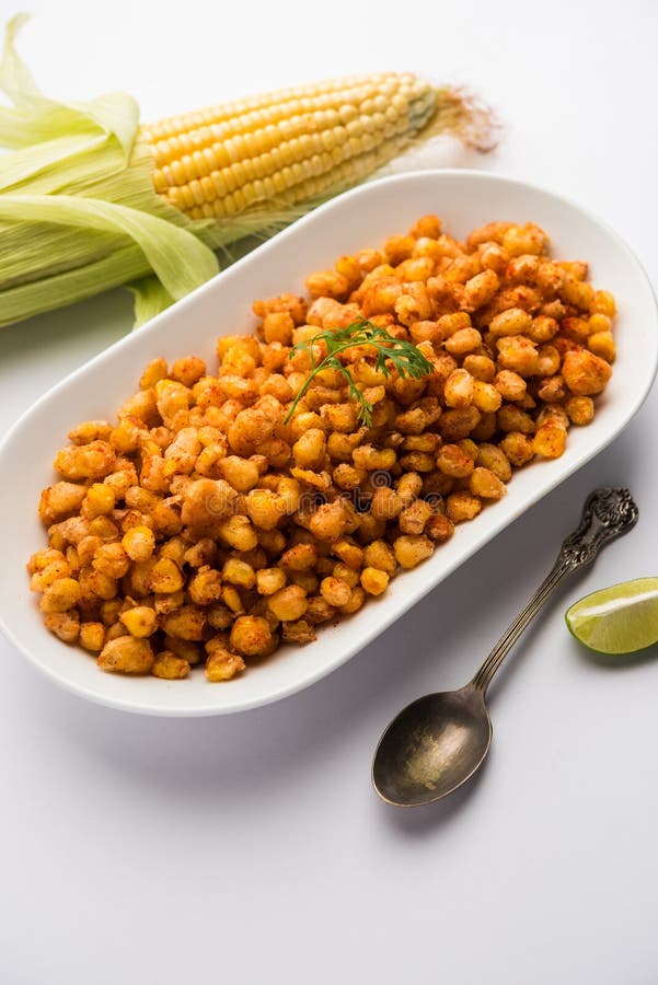 Crispy Fried Corn or Kernels or Pakora Stock Image - Image of india ...