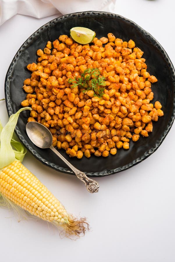 Crispy Fried Corn or Kernels or Pakora Stock Photo - Image of ginger ...