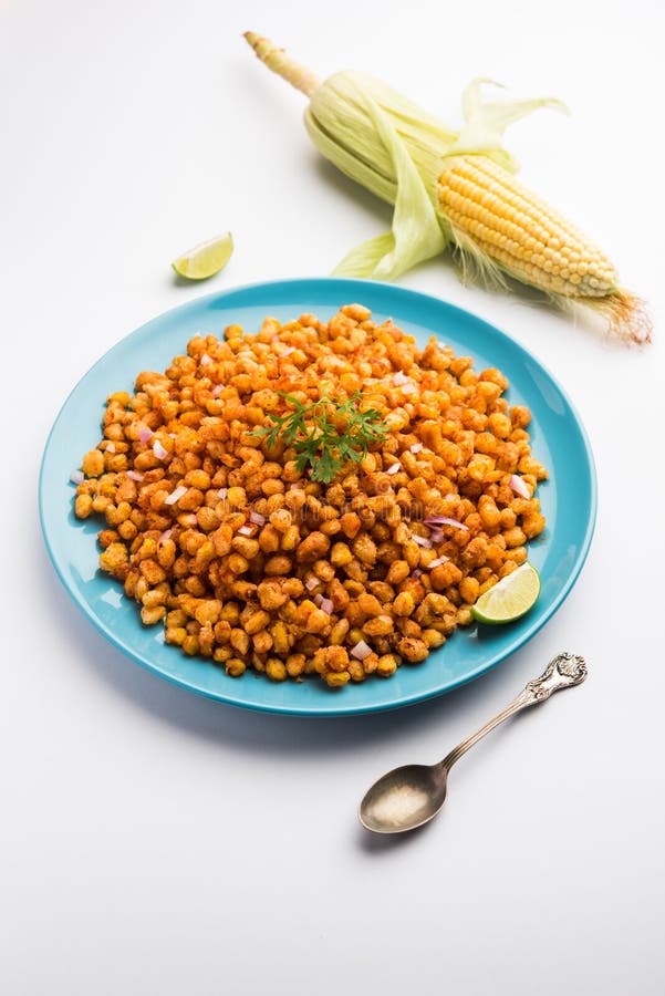 Crispy Fried Corn or Kernels or Pakora Stock Image - Image of chatpata ...
