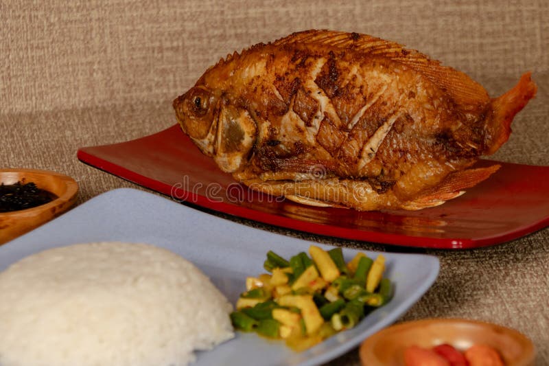 Crispy fried fish stock photo. Image of dinner, delicious - 305924404