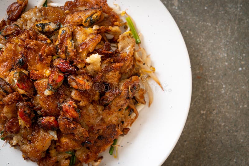 Crispy Fried Mussel Pancake Stock Photo - Image of delicious, flour ...