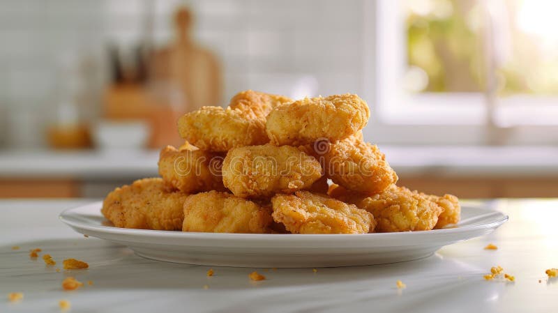 Crispy fried nuggets. stock photo. Image of meal, fried - 353002318