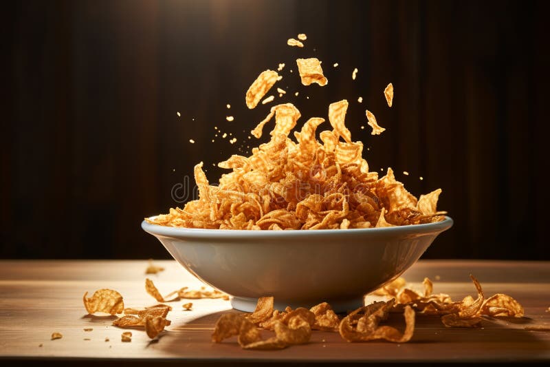 Crispy Fried Onions Flakes in White Bowl.ai Generative Stock ...