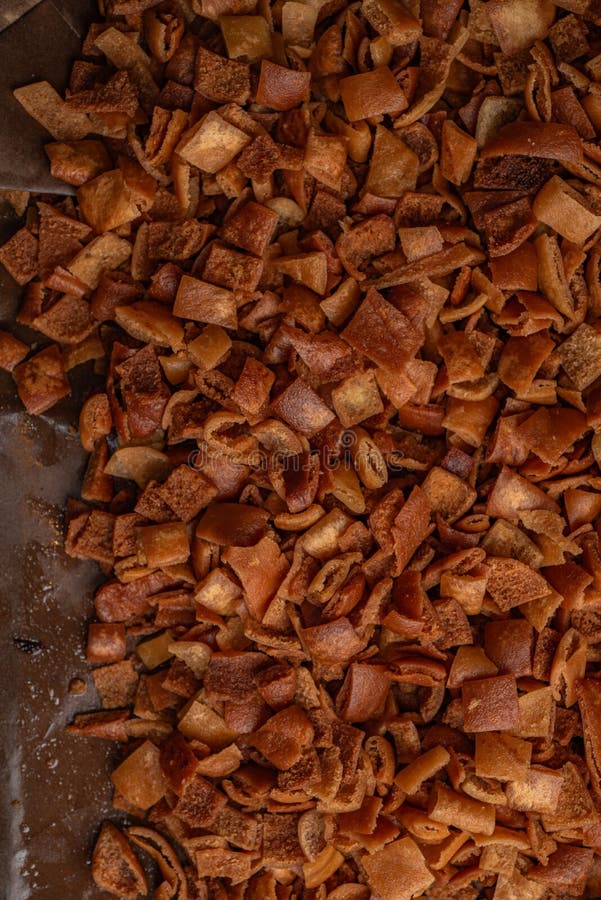 Crispy Fried Pita Bread Texture for Soups and Fatteh Stock Image ...