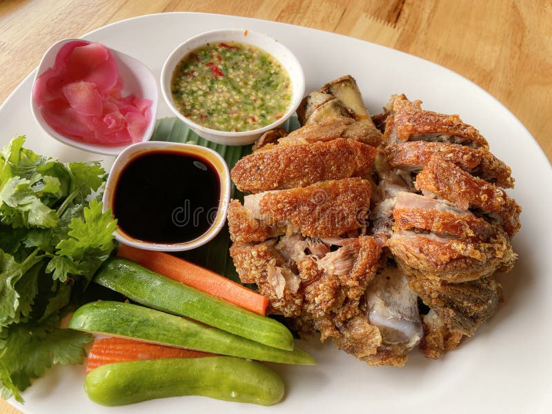 Crispy fried pork leg stock photo. Image of foodstuff - 304307870