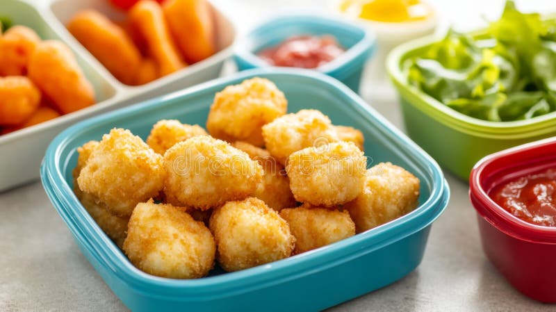 Crispy Fried Potato Bites Lunch Box Treat Stock Illustration ...