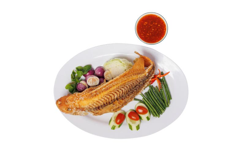 Crispy Fried Red Snapper Fish Stock Image - Image of food, kitchen ...