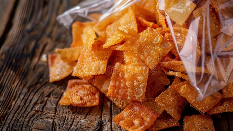 Crispy Fried Snacks in a Plastic Bag Stock Illustration - Illustration ...