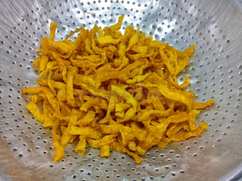 Crispy stock image. Image of sieve, fried, steel, stainless - 123640489