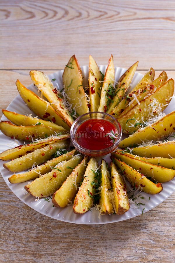 Crispy Garlic Baked Potato Wedges. Potato Fries. Horizontal. Stock ... Crispy Garlic Baked Potato Wedges. Potato Fries. Horizontal. Stock ...