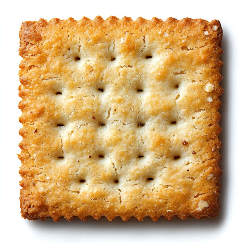 Crispy Golden Brown Square Cracker Texture Close Up Shot Stock ...