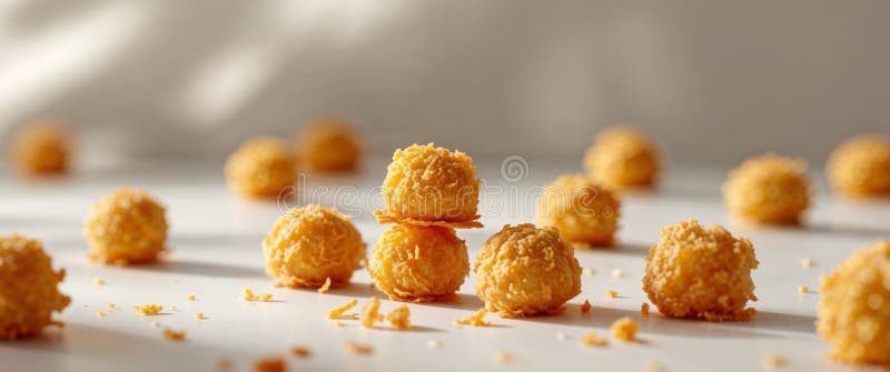 Crispy Golden Cheese Bites for Casual Snacking Stock Image - Image of ...