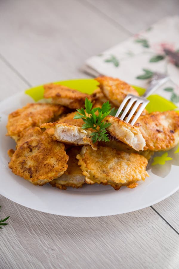Crispy Golden Fish Fillet Fried in Batter Stock Photo - Image of cooked ...