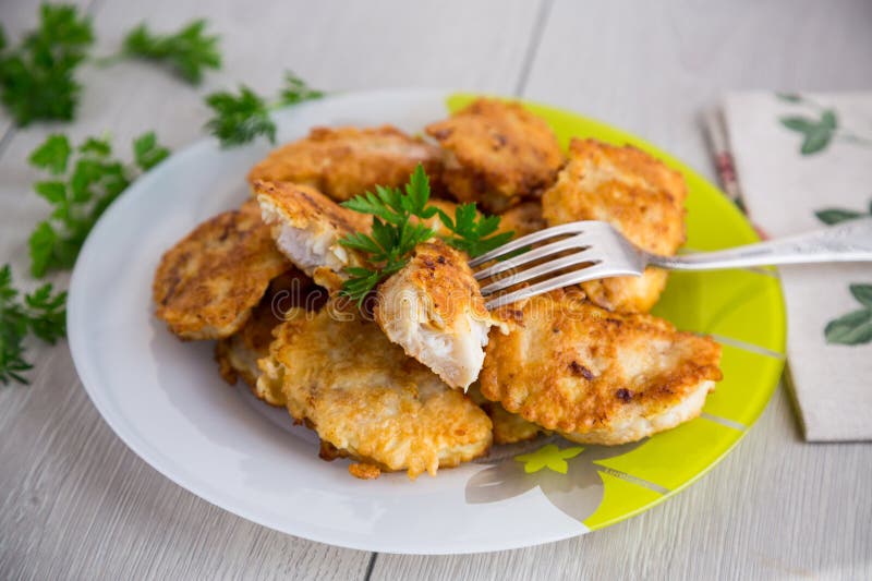 Crispy Golden Fish Fillet Fried in Batter Stock Image - Image of snack ...