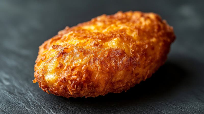 Crispy Golden Fried Food on Dark Background Stock Illustration ...