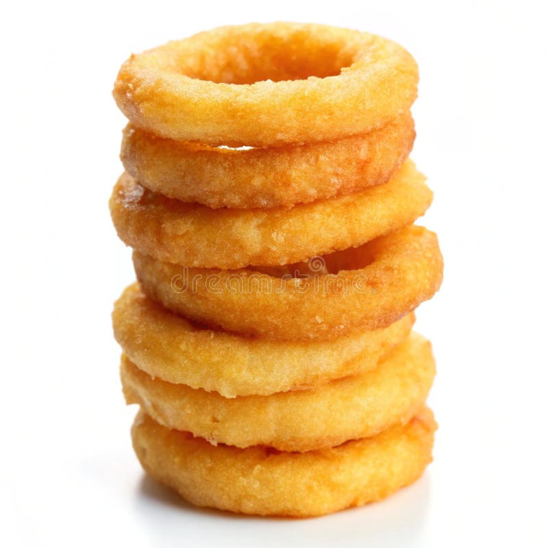 Crispy Golden Onion Rings stock illustration. Illustration of fried ...