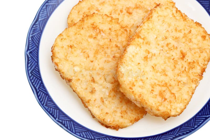 Crispy Hash Browns Oval-shaped on a Plate Stock Image - Image of dish ...