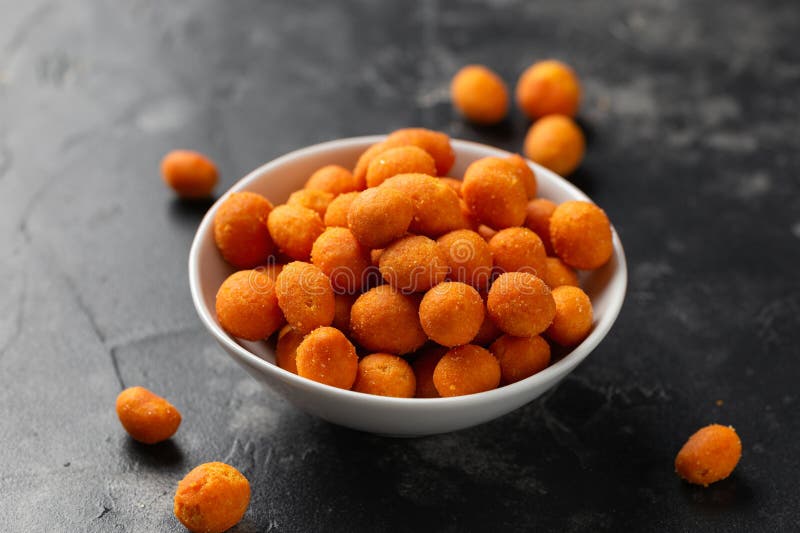 Crispy Jalapeno Cheese Peanuts Snacks in Bowl. Delicious Snack Stock ...