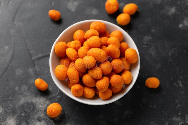 Crispy Jalapeno Cheese Peanuts Snacks in Bowl. Delicious Snack Stock ...