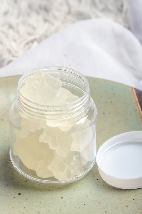 Crispy Jelly in a White Plate. Traditional Thai Dessert Stock Photo ...