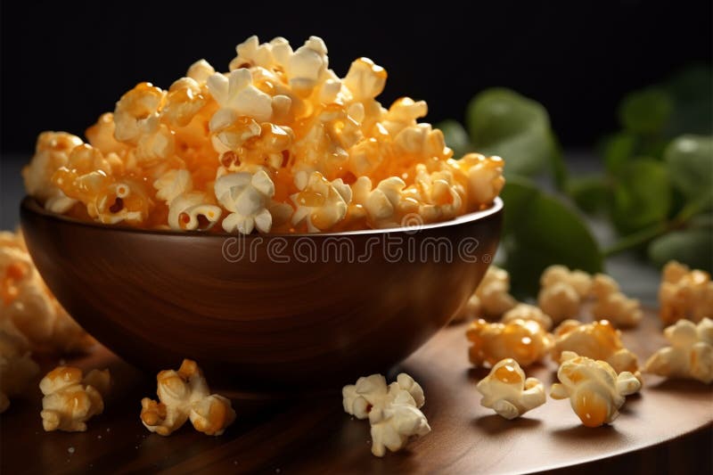 Crispy Joy Popcorn Scattered on the Table, Ready for Indulgence Stock ...