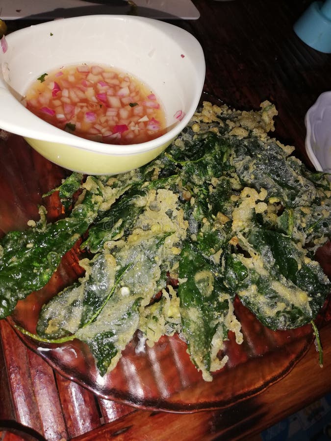Crispy Kangkong with Vinegar Stock Photo - Image of crispy, snack ...