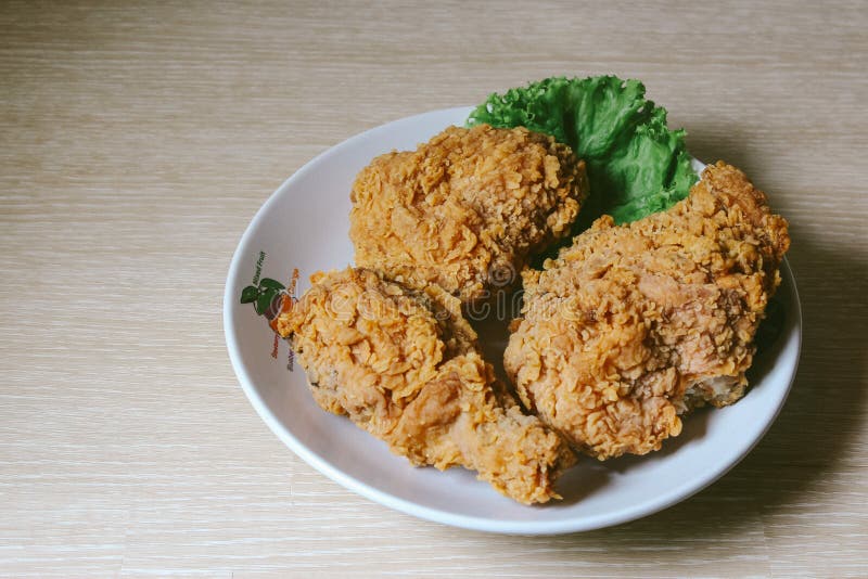 Crispy Kentucky Fried Chicken in a Wooden Table, Fried Chicken Stock ...