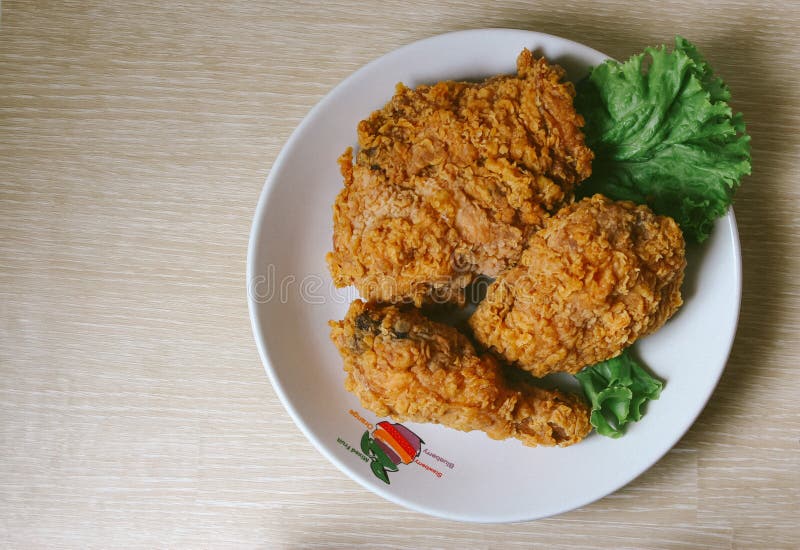 Crispy Kentucky Fried Chicken in a Wooden Table, Fried Chicken Stock ...