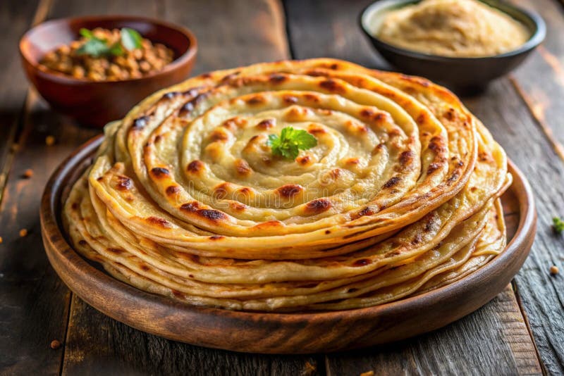 Crispy lachha paratha stock illustration. Illustration of delicious ...
