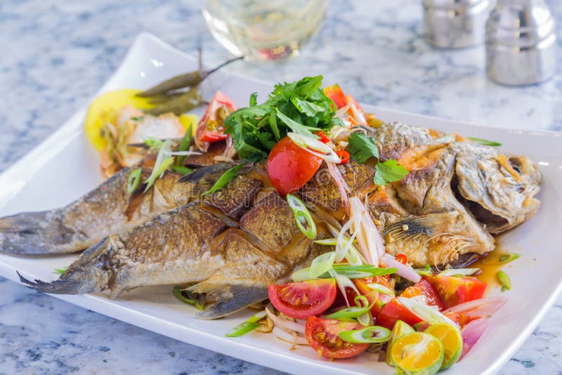 Crispy Moi stock image. Image of scallion, daylight, seafood - 52392981