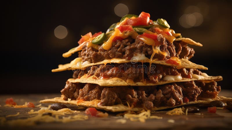 Crispy nacho texture stock illustration. Illustration of meat - 370491649