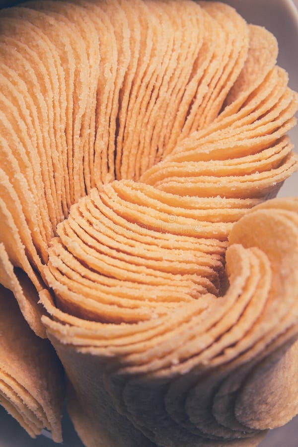 Crispy Natural Potato Chips Close-up. a Pattern of Chips Stock Image ...