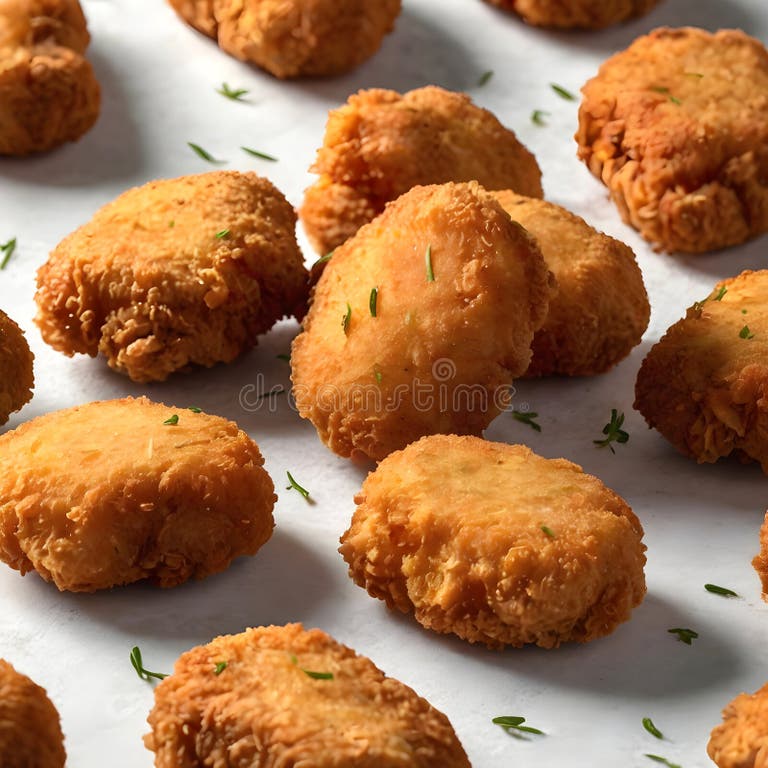 Crispy Nugget Symphony: a Culinary Composition of Golden Textures on a ...