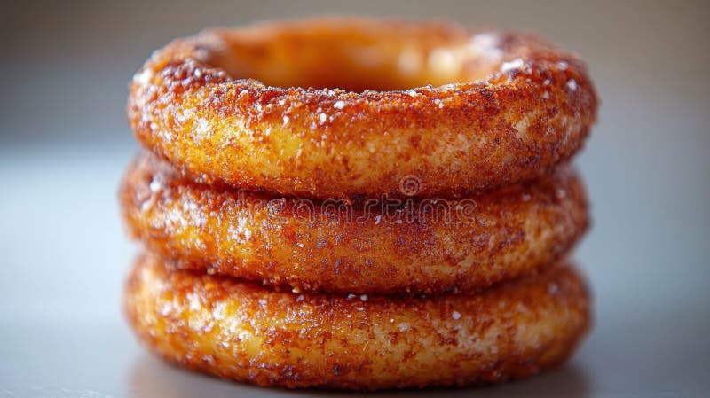 Crispy Onion Rings Stack on White Background - Delicious Fast Food ...