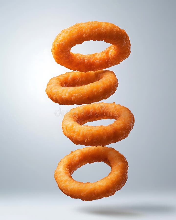 Crispy Onion Rings Studio Shot Stock Illustration - Illustration of ...