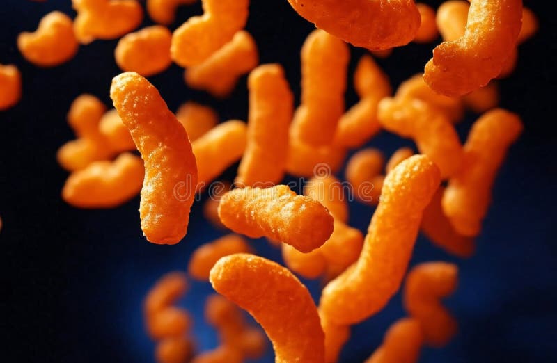 Crispy Orange Cheese Puffs Corn Snacks Texture Background Stock ...