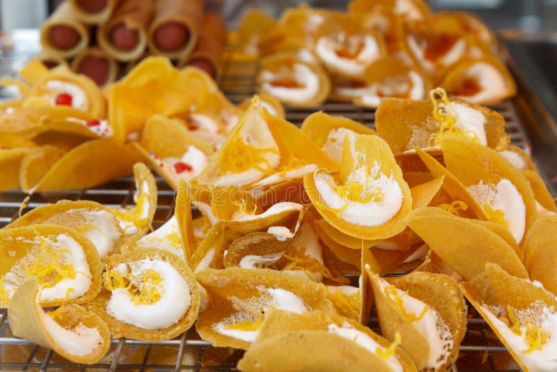 Crispy Pancakes stock image. Image of cuisine, rack, cream - 22032559