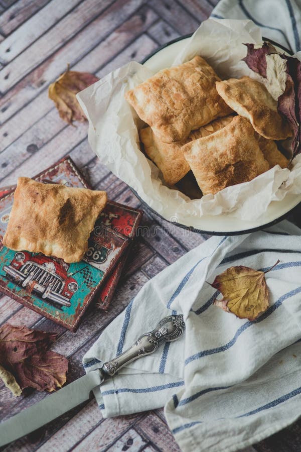 Crispy Patties of Puff Pastry Closeup Rustic Stock Image - Image of ...